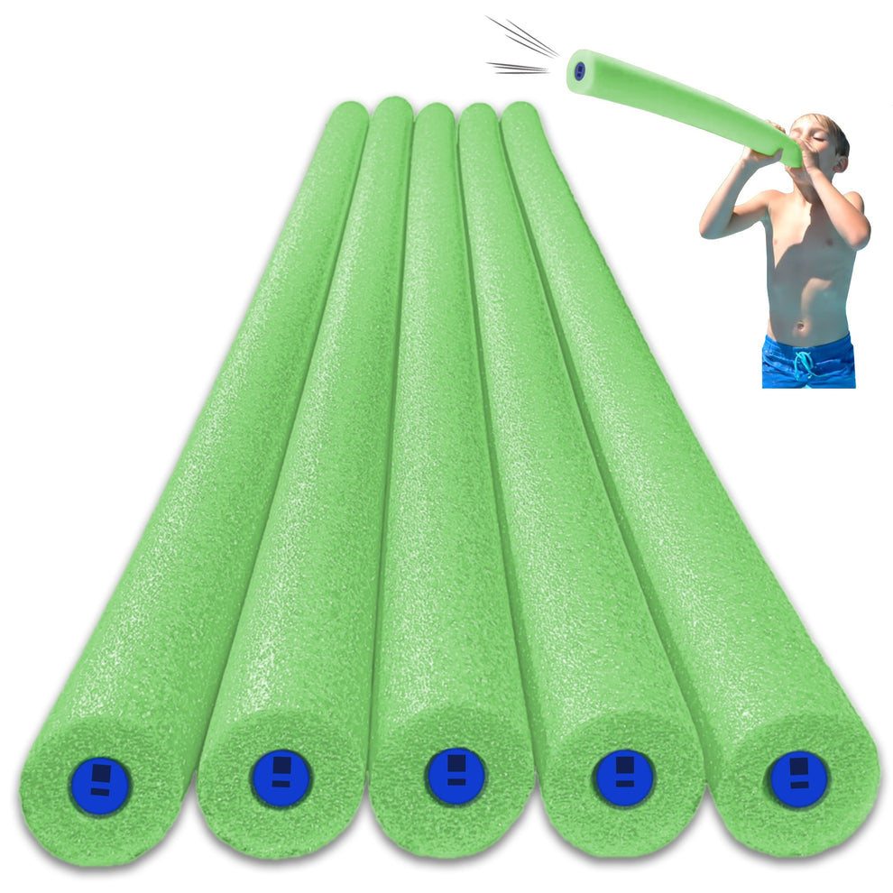 Tootle Noodle 5 Pack Foam Pool Noodles with Built-In Whistle Colorful,